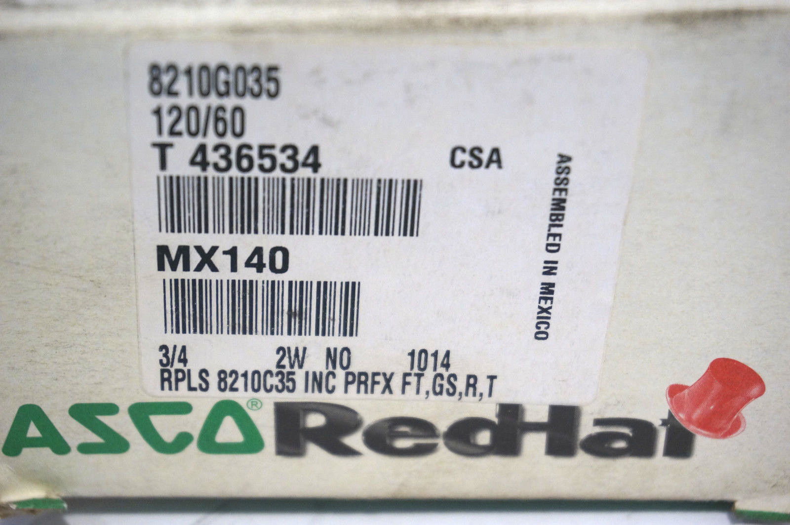 NEW ASCO 8210G035 VALVE 120/60 - SB Industrial Supply, Inc.