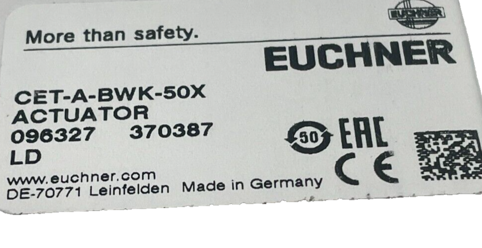NEW EUCHNER CET-A-BWK-50X ACTUATOR CETABWK50X - SB Industrial Supply, Inc.