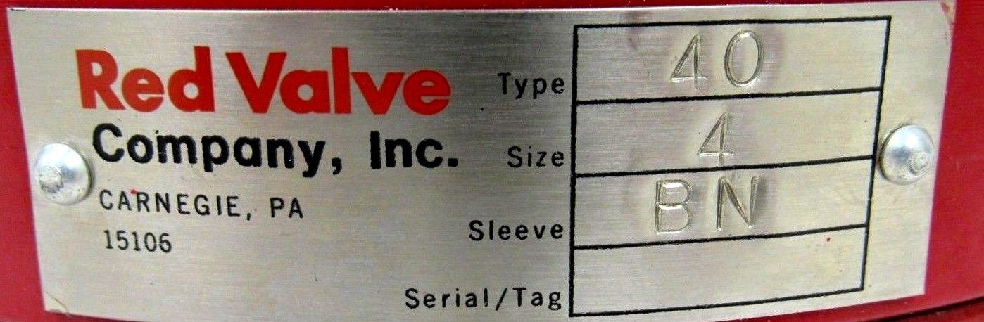 NEW RED VALVE TYPE 40 PRESSURE SENSOR SIZE 4 SLEEVE BN - SB Industrial ...