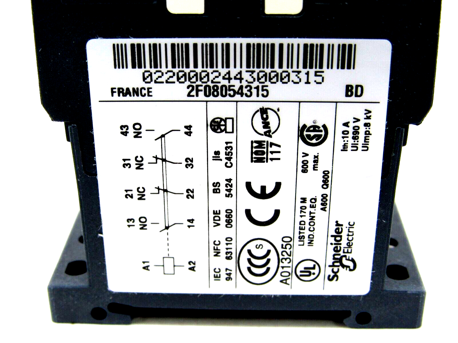 NEW SCHNEIDER ELECTRIC TELEMECANIQUE CA3KN22BD3 CONTROL RELAY - SB ...