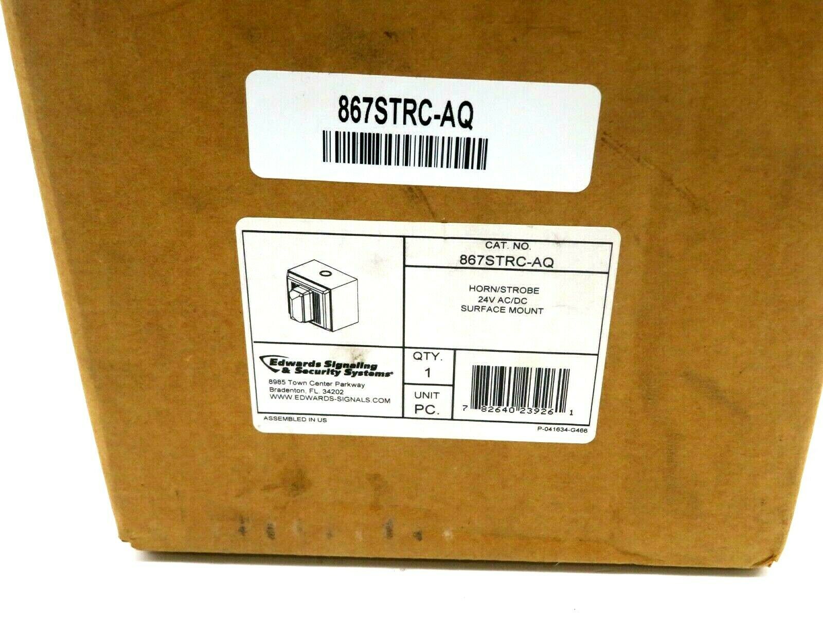 NEW SEALED EDWARDS SIGNALING 867STRC-AQ HORN/STROBE LIGHT 867STRCAQ ...