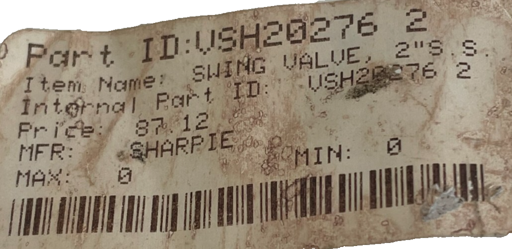 NEW SHARPE CF8M SWING VALVE 2" VSH20276 - SB Industrial Supply, Inc.