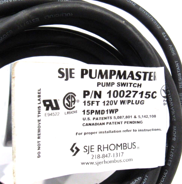 NEW SJE RHOMBUS 1002715C PUMP SWITCH - SB Industrial Supply, Inc.