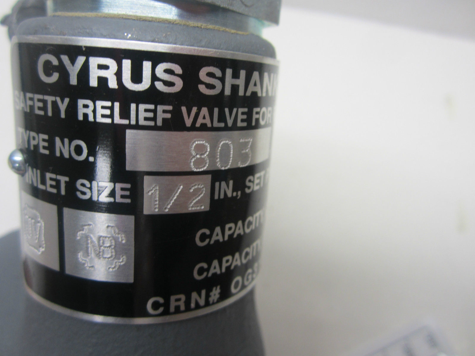 New Cyrus Shank Company No.803 Relief Valve 250# - SB Industrial Supply ...