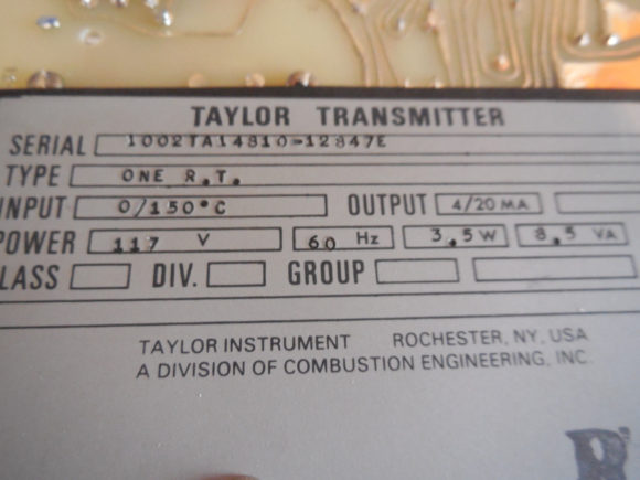 USED TAYLOR INSTRUMENTS 125S1600CN01 TRANSMITTER BOARD ...