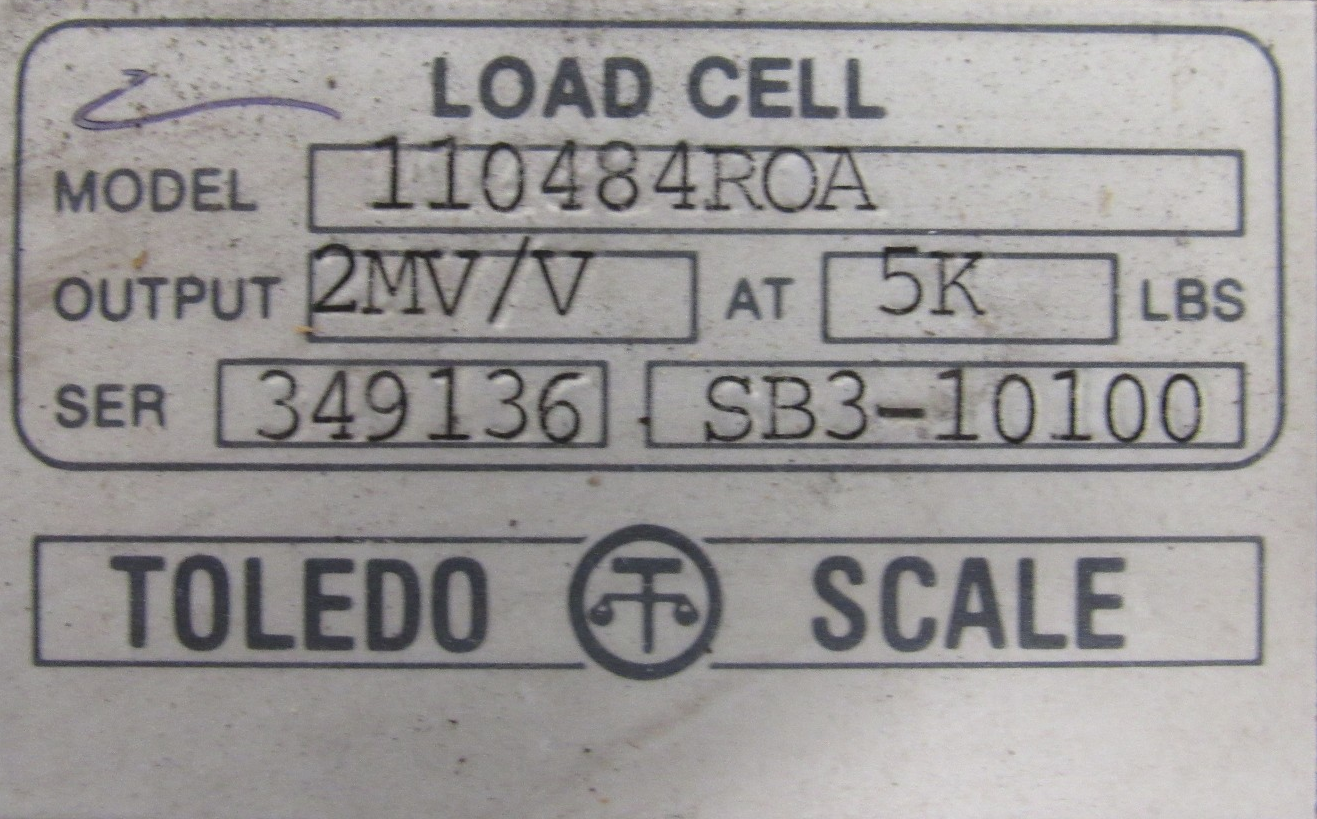 USED METLER TOLEDO 110484R0A LOAD CELL 5K LBS - SB Industrial Supply, Inc.