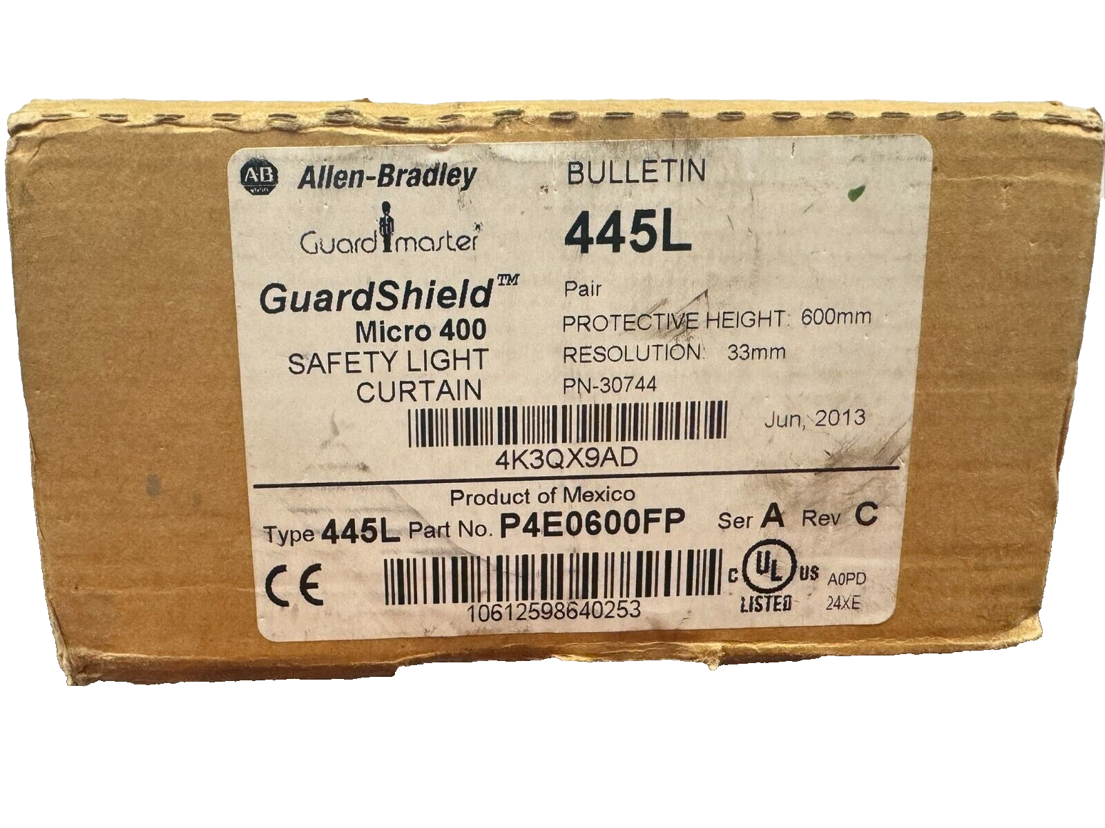 ALLEN BRADLEY 445L-P4E0600FP MICRO400 LIGHT CURTAIN SET SER. A NEW ...