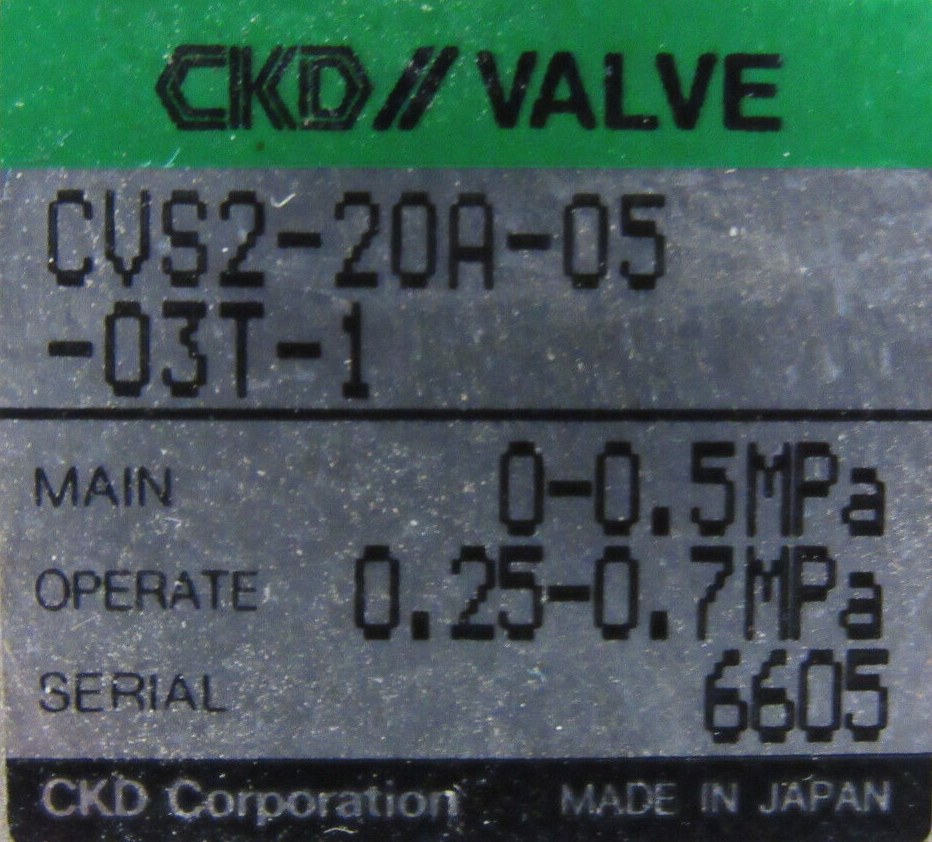 NEW CKD CVS2-20A-05-03T-1 SOLENOID VALVE CVS220A0503T1 - SB Industrial ...