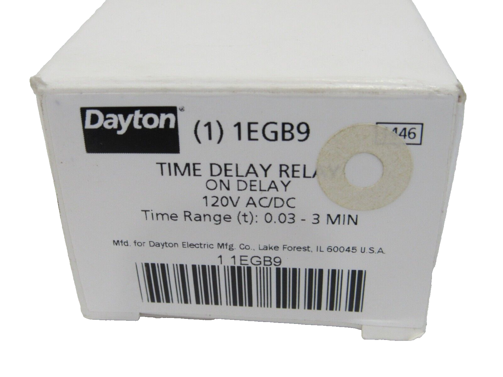 NEW DAYTON 1EGB9 TIME DELAY RELAY 120V AC/DC - SB Industrial Supply, Inc.