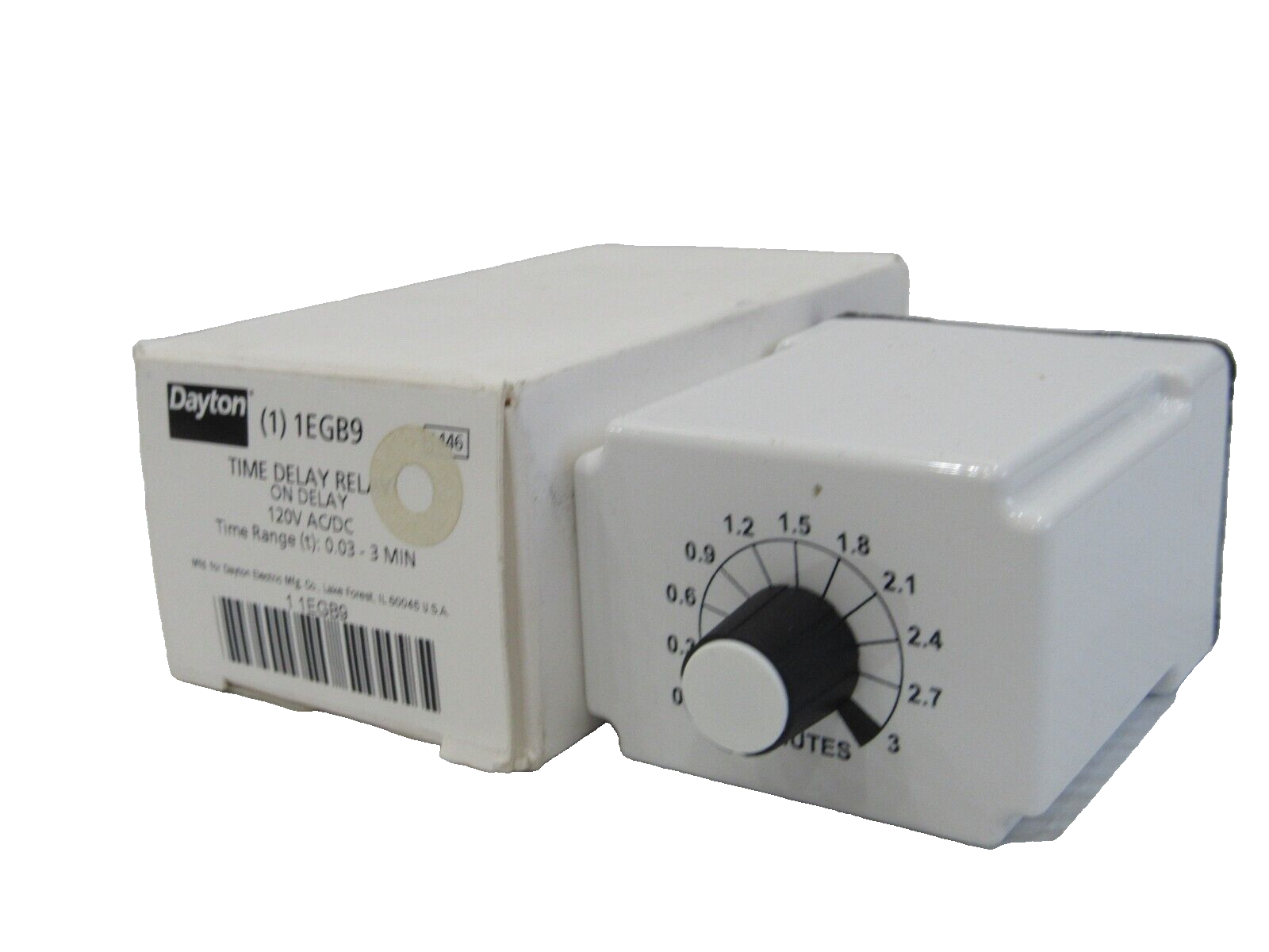 NEW DAYTON 1EGB9 TIME DELAY RELAY 120V AC/DC - SB Industrial Supply, Inc.