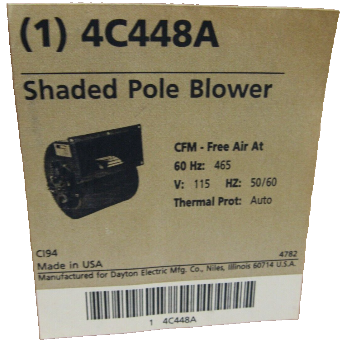 NEW DAYTON 4C448A SHADED POLE BLOWER - SB Industrial Supply, Inc.