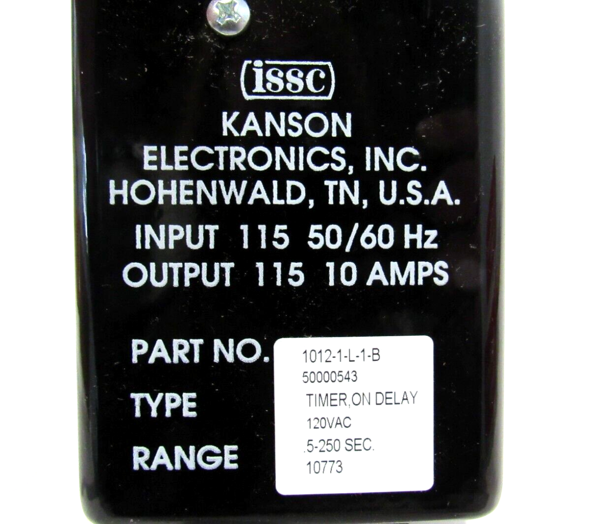 NEW ISSC KANSON ELECTRONICS 1012-1-L-1-B SOLID STATE TIMER 10121L1B ...