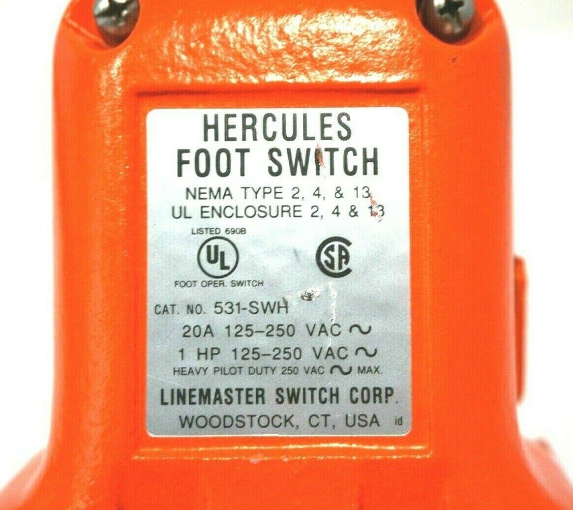 NEW LINEMASTER 531-SWH FOOT SWITCH 531SWH - SB Industrial Supply, Inc.