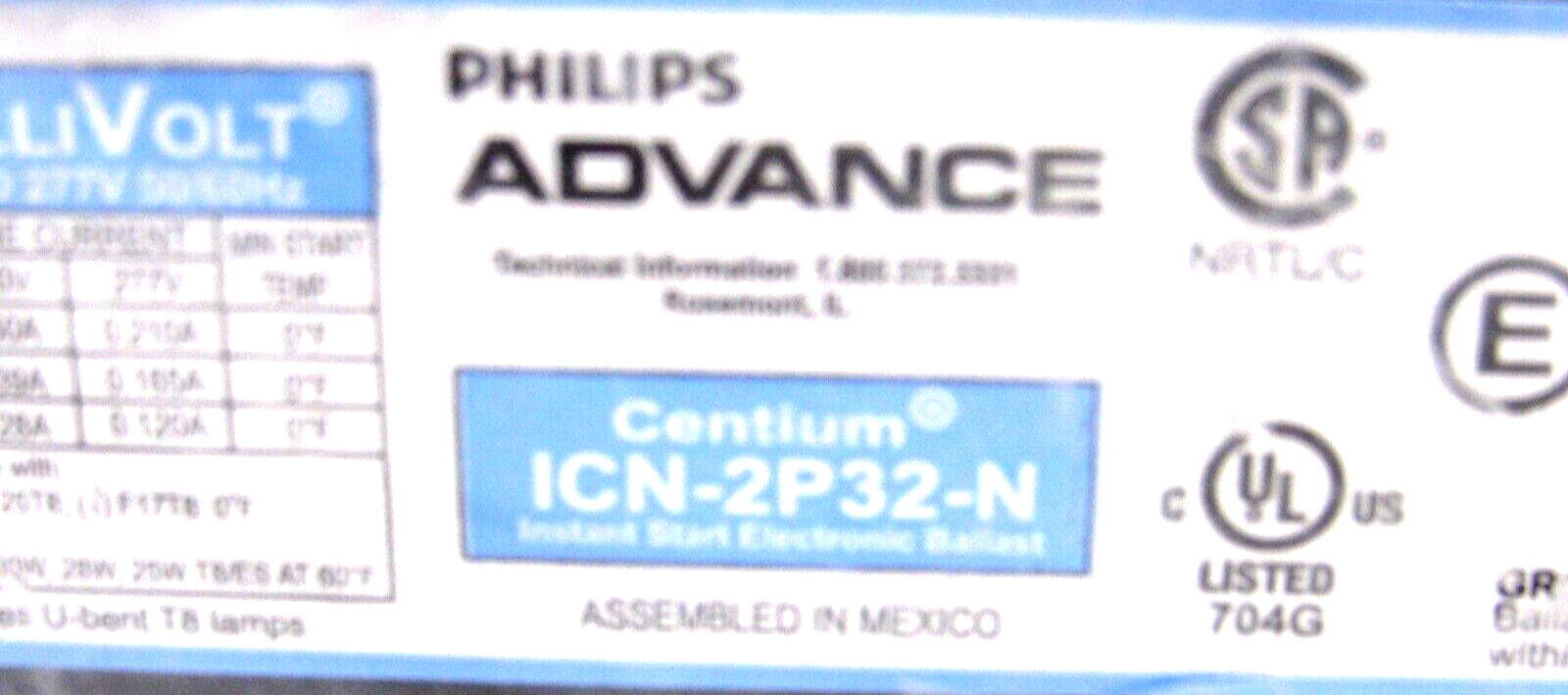 NEW LOT OF 3 PHILIPS ADVANCE ICN-2P32-N BALLAST ICN2P32N - SB ...