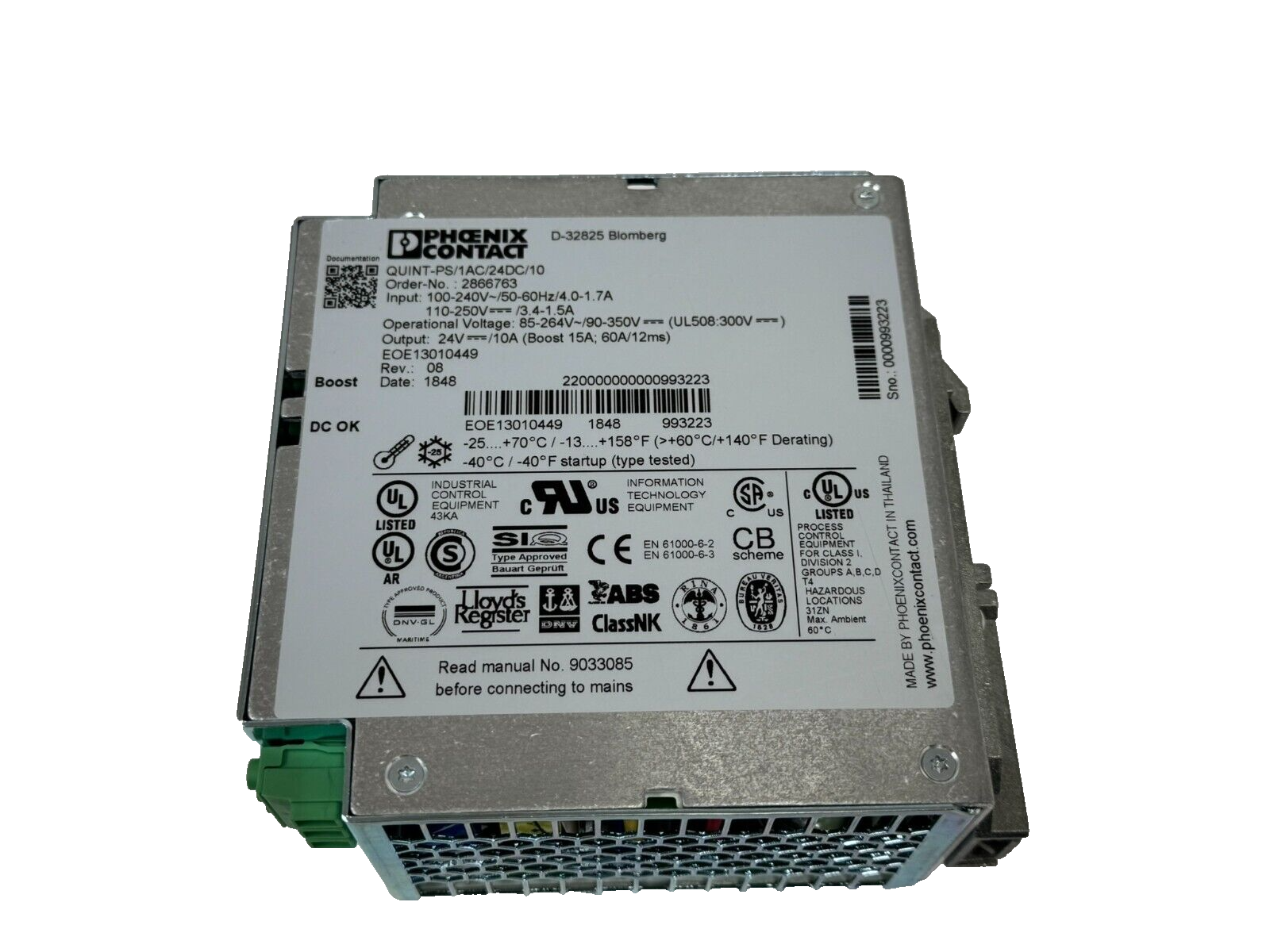 NEW PHOENIX CONTACT QUINT-PS/1AC/24DC/10 QUINT POWER SUPPLY 2866763 ...