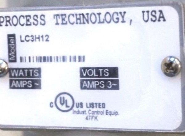 NEW PROCESS TECHNOLOGY LC3H12 HEATER WITH LC TYPE 4X LEVEL SWITCH - SB ...