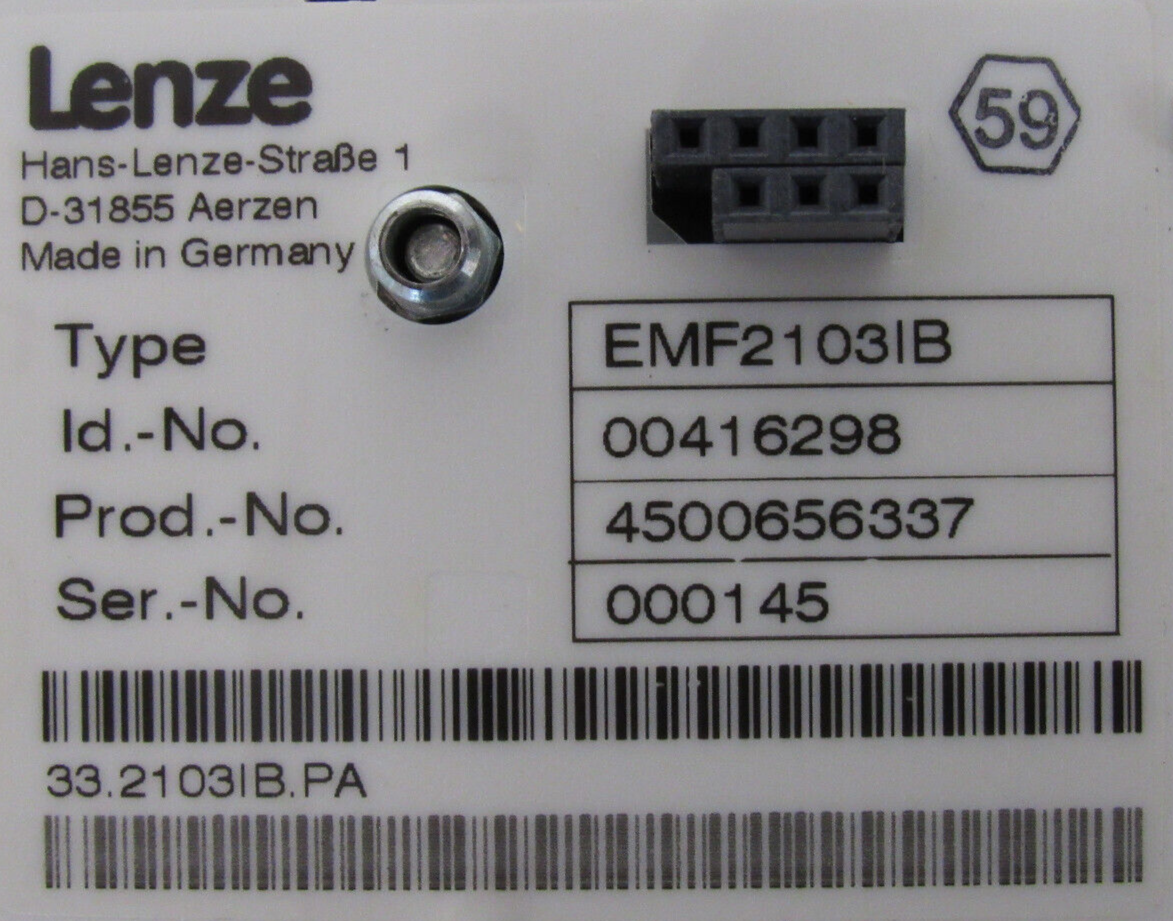 USED LENZE EPL-10200-XX OPERATOR MODULE EMF2103IB EPL10200XX - SB ...