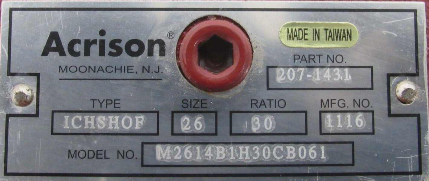 NEW ACRISON 207-1431 GEAR REDUCER 30:1 SIZE 26 ICHSHOF M2614B1H30CB061 ...