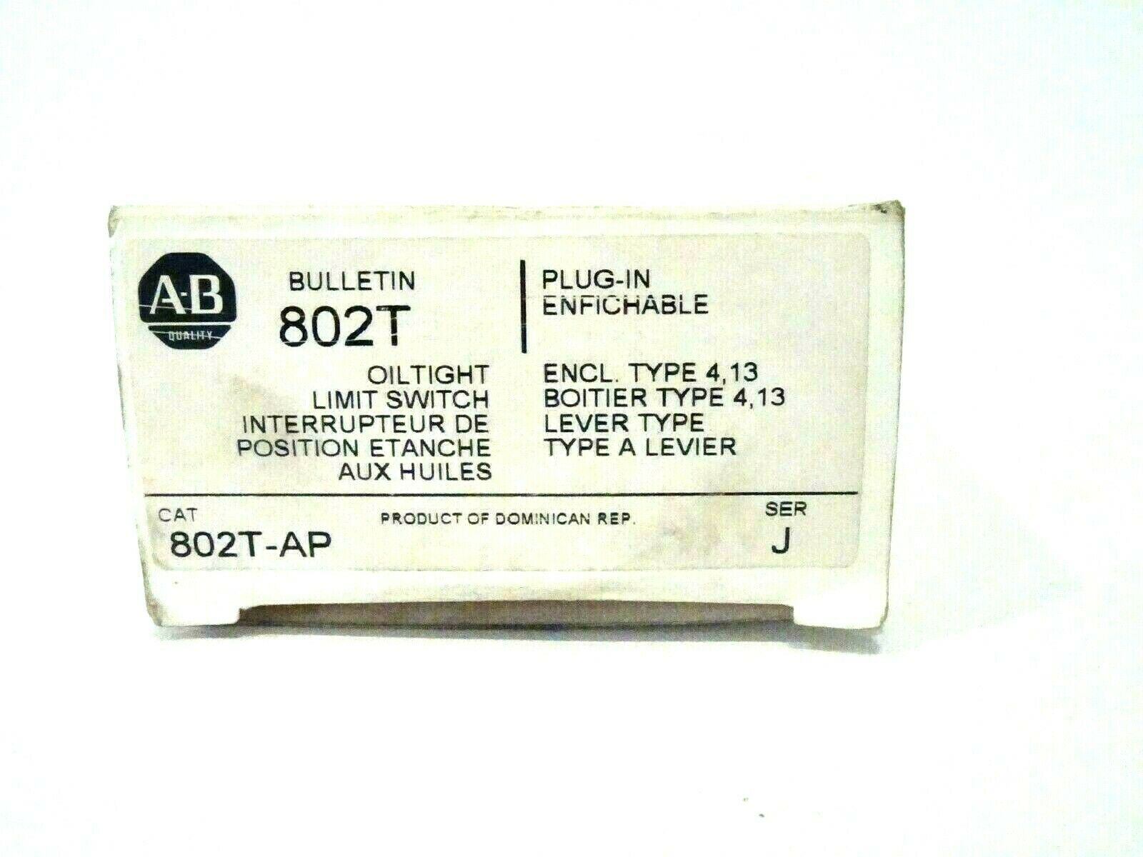 NEW ALLEN BRADLEY 802T-AP LIMIT SWITCH SER.J 802TAP - SB Industrial ...