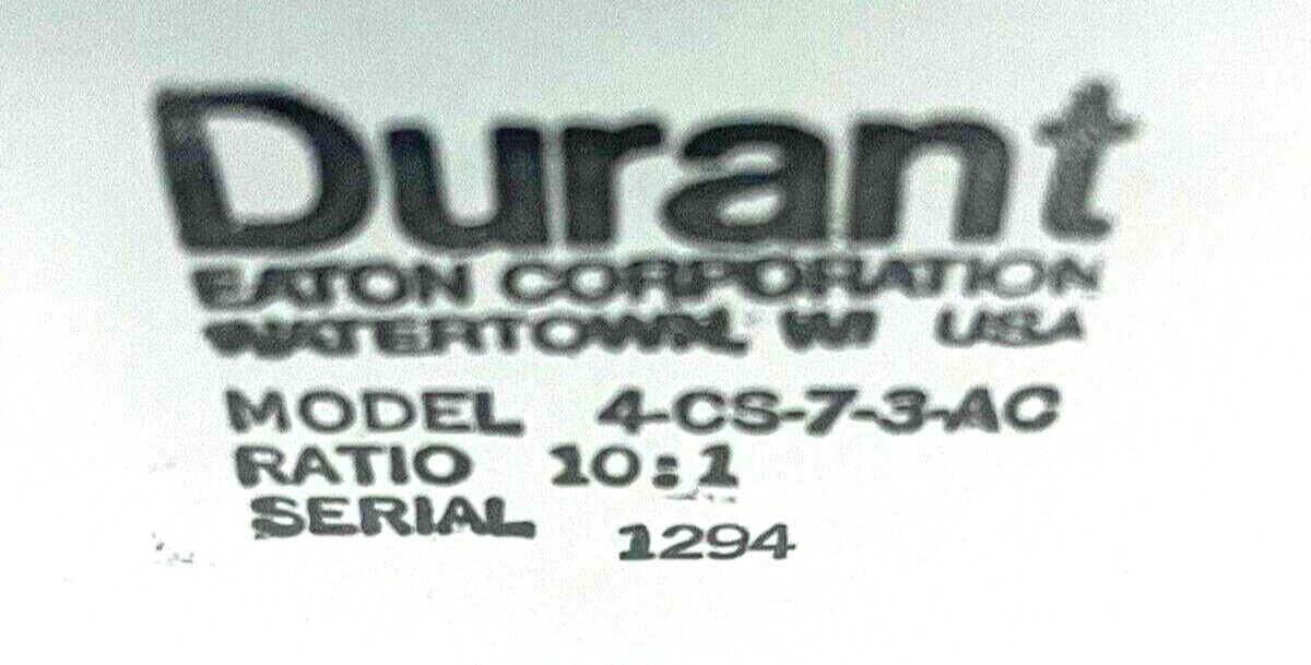 NEW DURANT EATON CORP. 4-CS-7-3-AC ROTARY COUNTER RATIO 10:1 4CS73AC101 ...