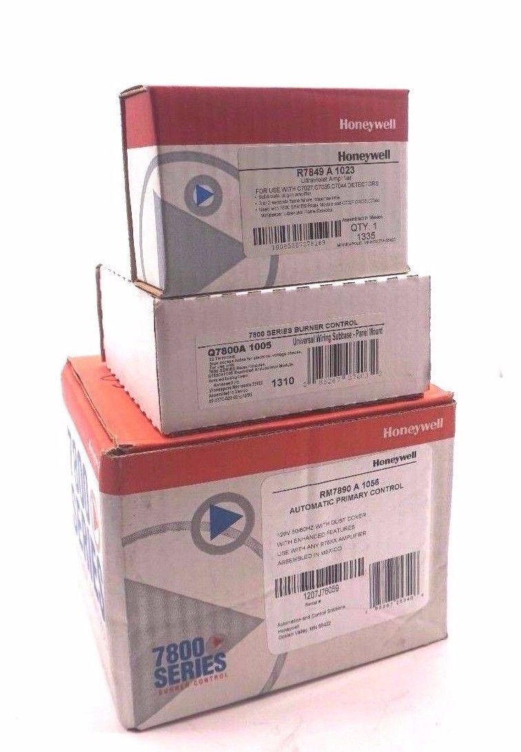 NEW HONEYWELL RM7890A-1056 BURNER CONTROL WITH Q7800A-1005 & R7849A ...