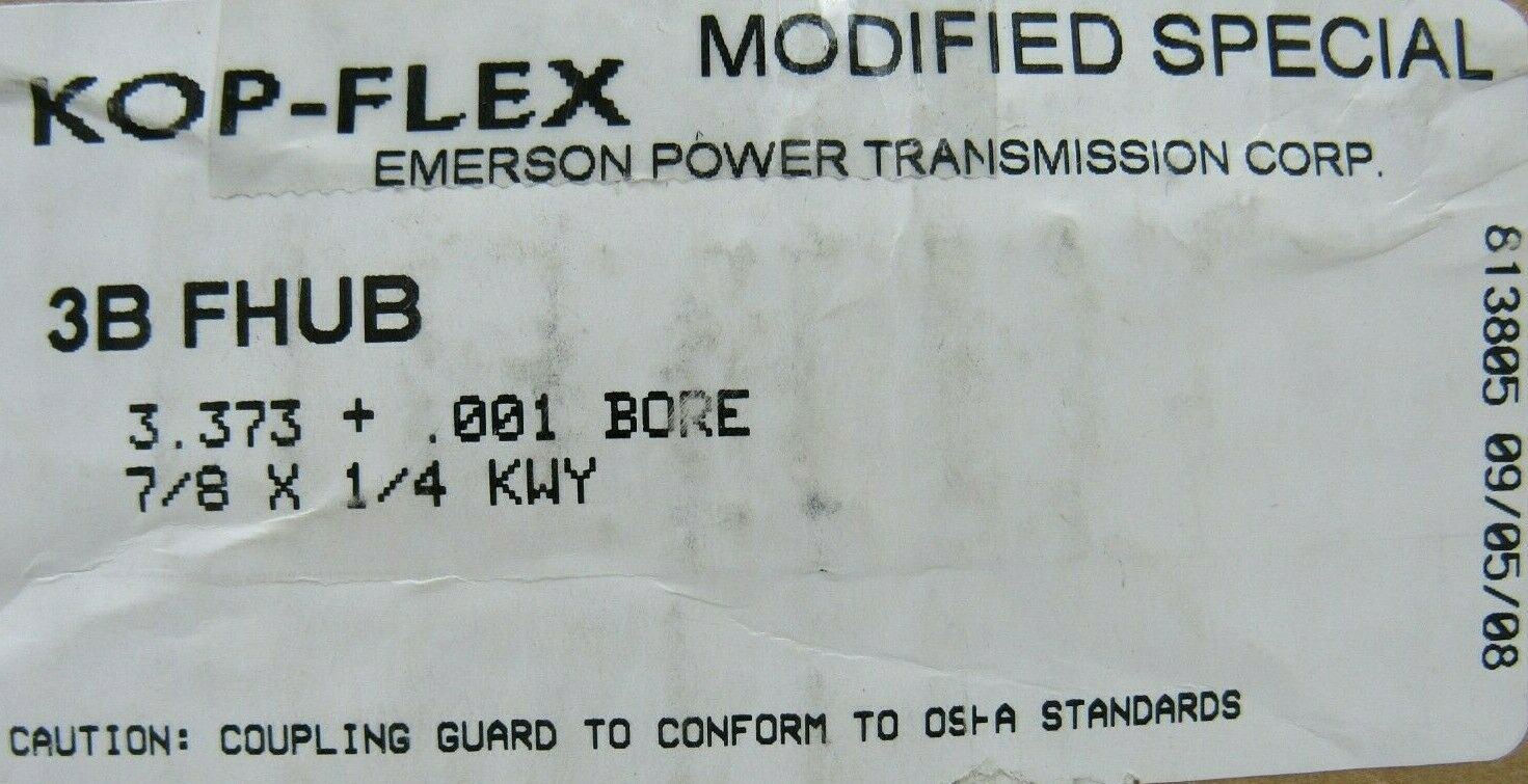 NEW KOP-FLEX 3B-FHUB 3.373 BORE 7/8 x 1/4" KEYWAY 3BFHUB - SB ...