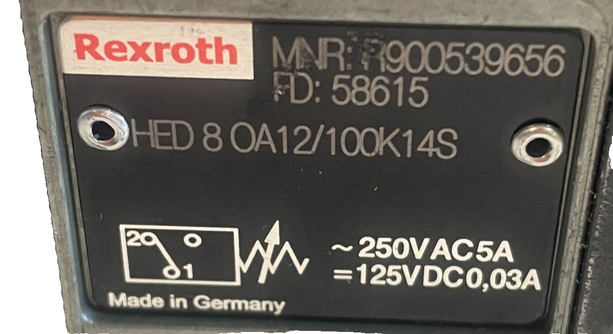 NEW REXROTH R900539656 PRESSURE SWITCH HED-8-OA-12/100K14-S - SB ...