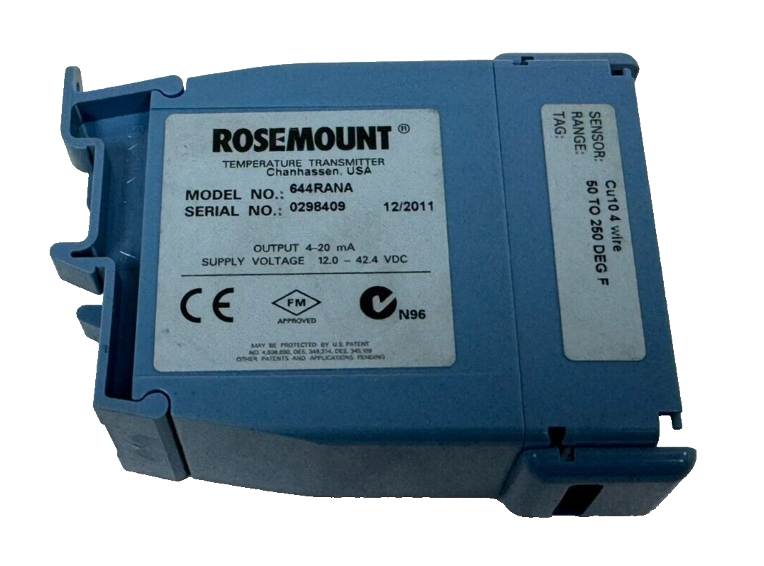 NEW ROSEMOUNT 644RANA TEMPERATURE TRANSMITTER 00644-6412-1005 50-250 ...