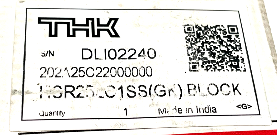NEW THK HSR25LC1SS(GK) LINEAR GUIDE BLOCK - SB Industrial Supply, Inc.