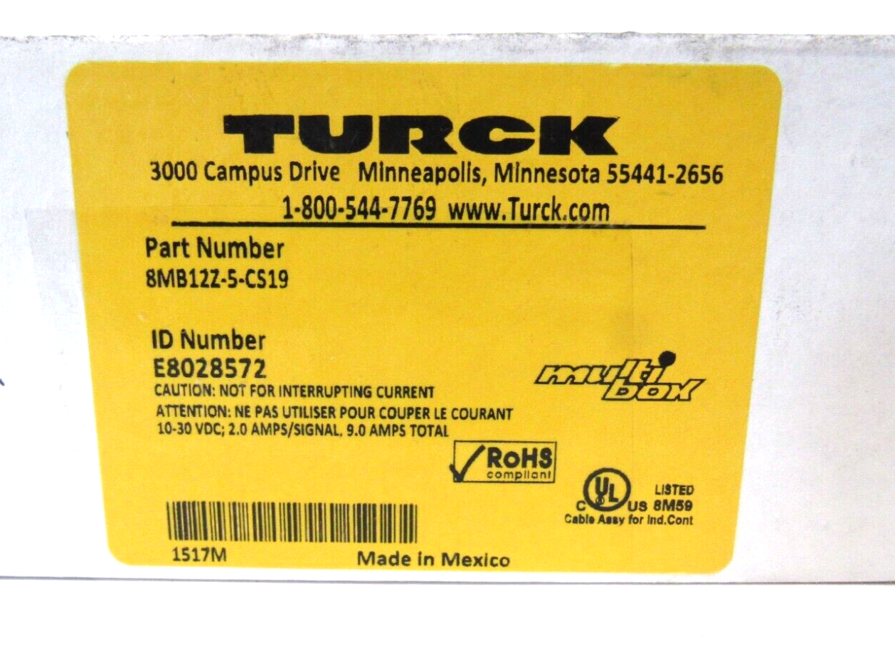 NEW TURCK 8MB12Z-5-CS19 JUNCTION BOX E8028572 8MB12Z5CS19 - SB ...