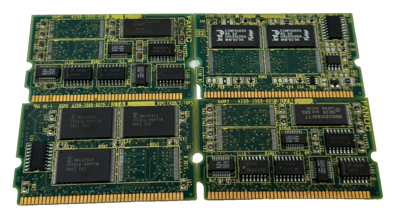 LOT OF 4 USED FANUC MEMORY CARDS A20B-3900-005 A20B-3900-001 A20B-3900 ...