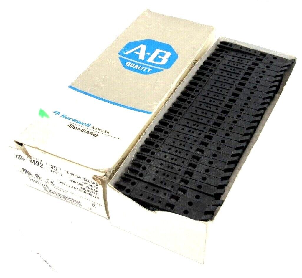 NEW BOX OF 25 ALLEN BRADLEY 1492-H4 TERMINAL BLOCKS SER.C 1492H4 - SB ...