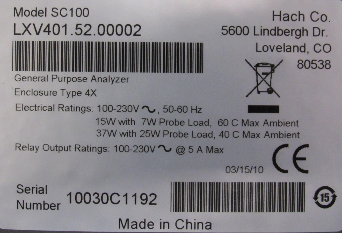 NEW HACH SC100 ANALYZER LXV401.52.00002 - SB Industrial Supply, Inc.