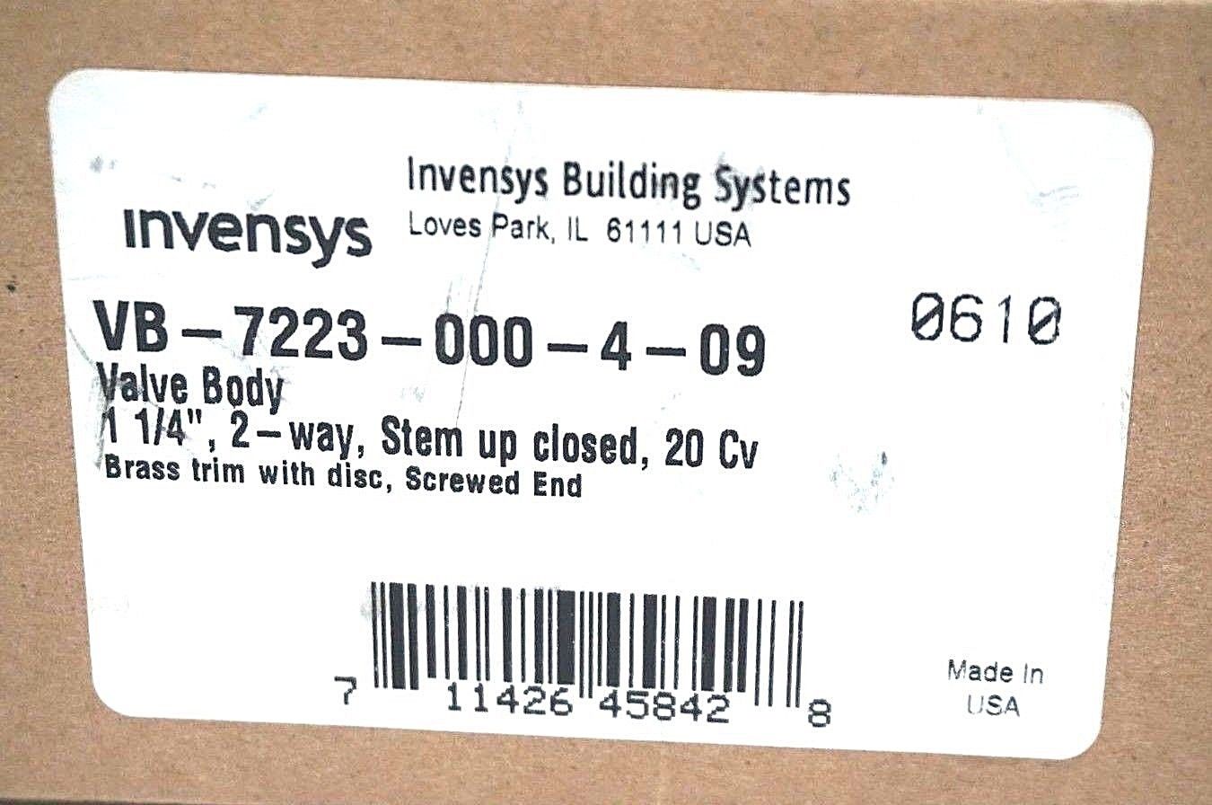 NEW INVENSYS VB-7223-000-4-09 2-WAY VALVE VB7223000409 - SB Industrial ...