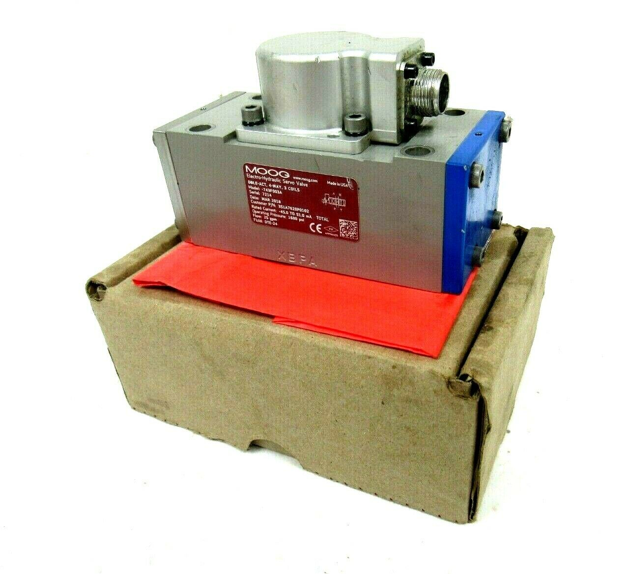 NEW MOOG 743F003A SERVO VALVE 351A7620P0102 -743F003A - SB Industrial ...