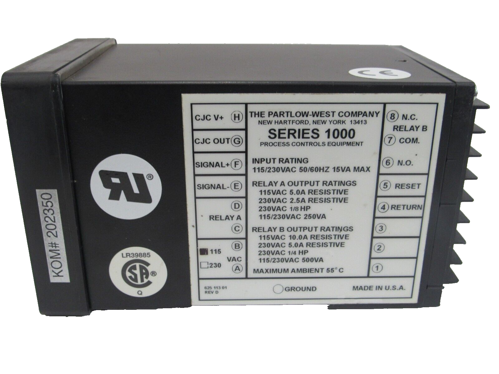 NEW PARTLOW 2111001 CONTROLLER MIC2000 SERIES 1000 - SB Industrial ...