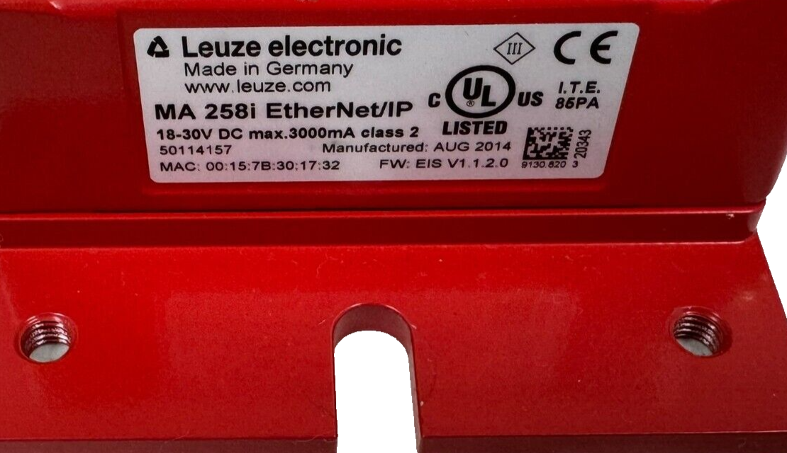 USED LEUZE ELECTRONIC MA 258i ETHERNET/IP INTERFACE UNIT 50114157 - SB ...