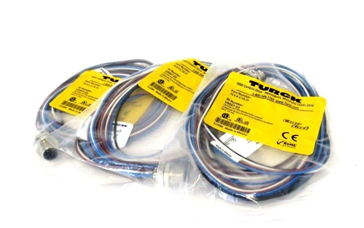 LOT OF 3 NEW TURCK FS 4.4-2/18.25 RECEPTACLES U9507-03 FS4421825 - SB ...