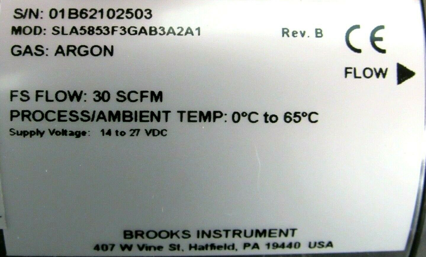 NEW BROOKS INSTRUMENTS SLA5853F3GAB3A2A1 FLOW CONTROL ARGON 1" WCU74686 ...