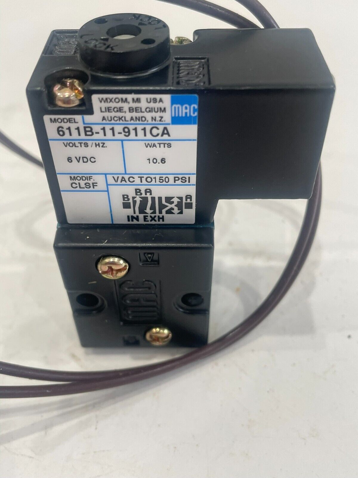 NEW MAC VALVES 611B-11-911CA SOLENOID VALVE 611B11911CA - SB Industrial ...