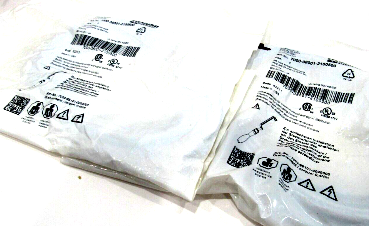 NEW MURR ELEKTRONIK 7000-08001-2100500 CONNECTION CABLE LOT OF 2 - SB ...