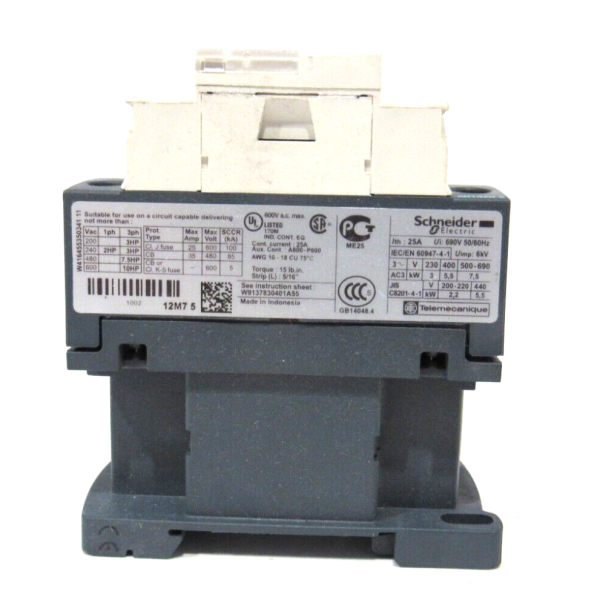 NEW SCHNEIDER ELECTRIC LC1D12 CONTACTOR - SB Industrial Supply, Inc.