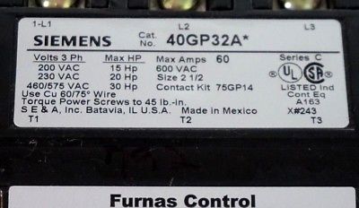 NEW SIEMENS 40GP32A* CONTACTOR - SB Industrial Supply, Inc.