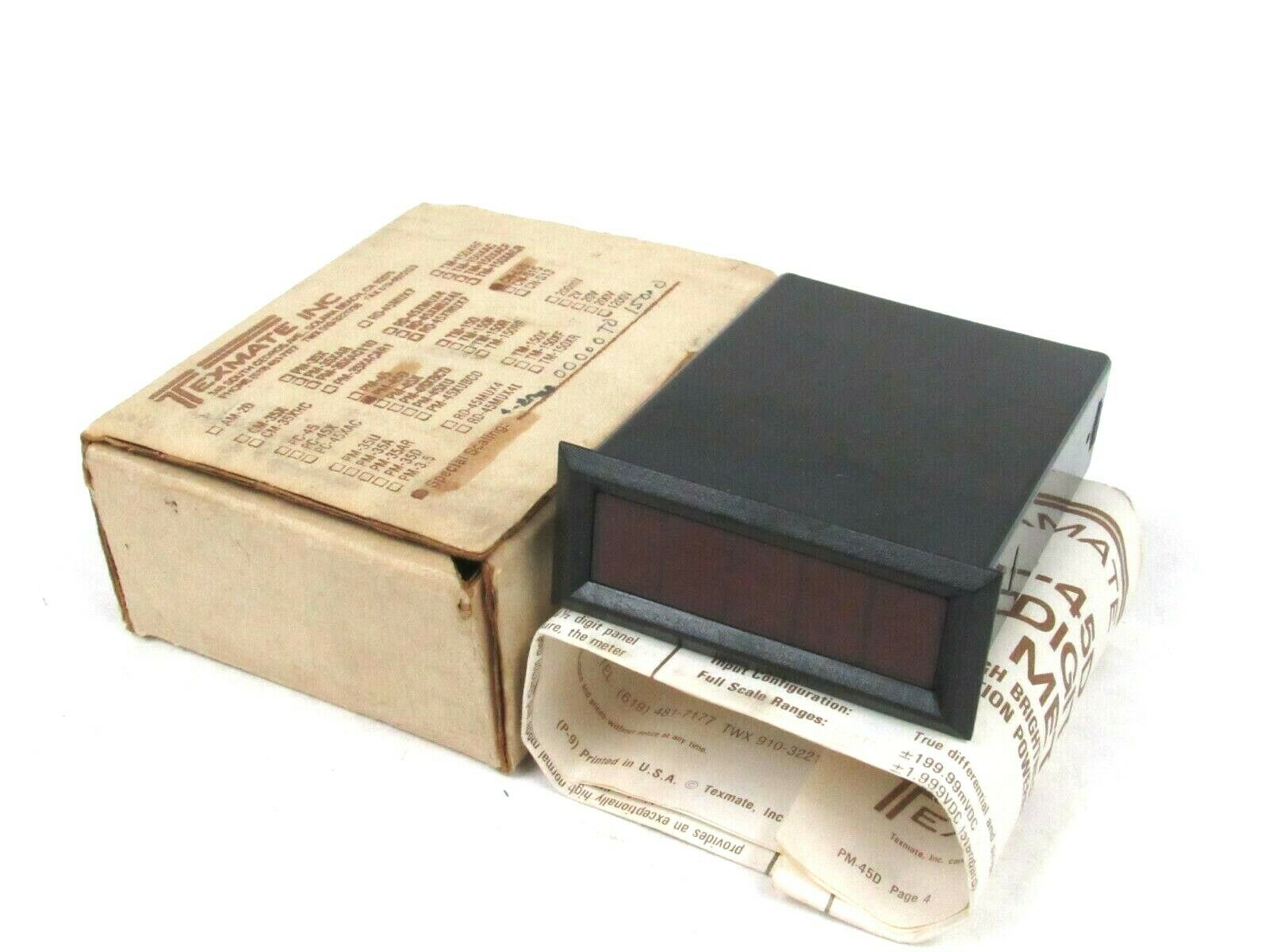 NEW TEXMATE PM-45D DIGITAL PANEL METER PM45D - SB Industrial Supply, Inc.