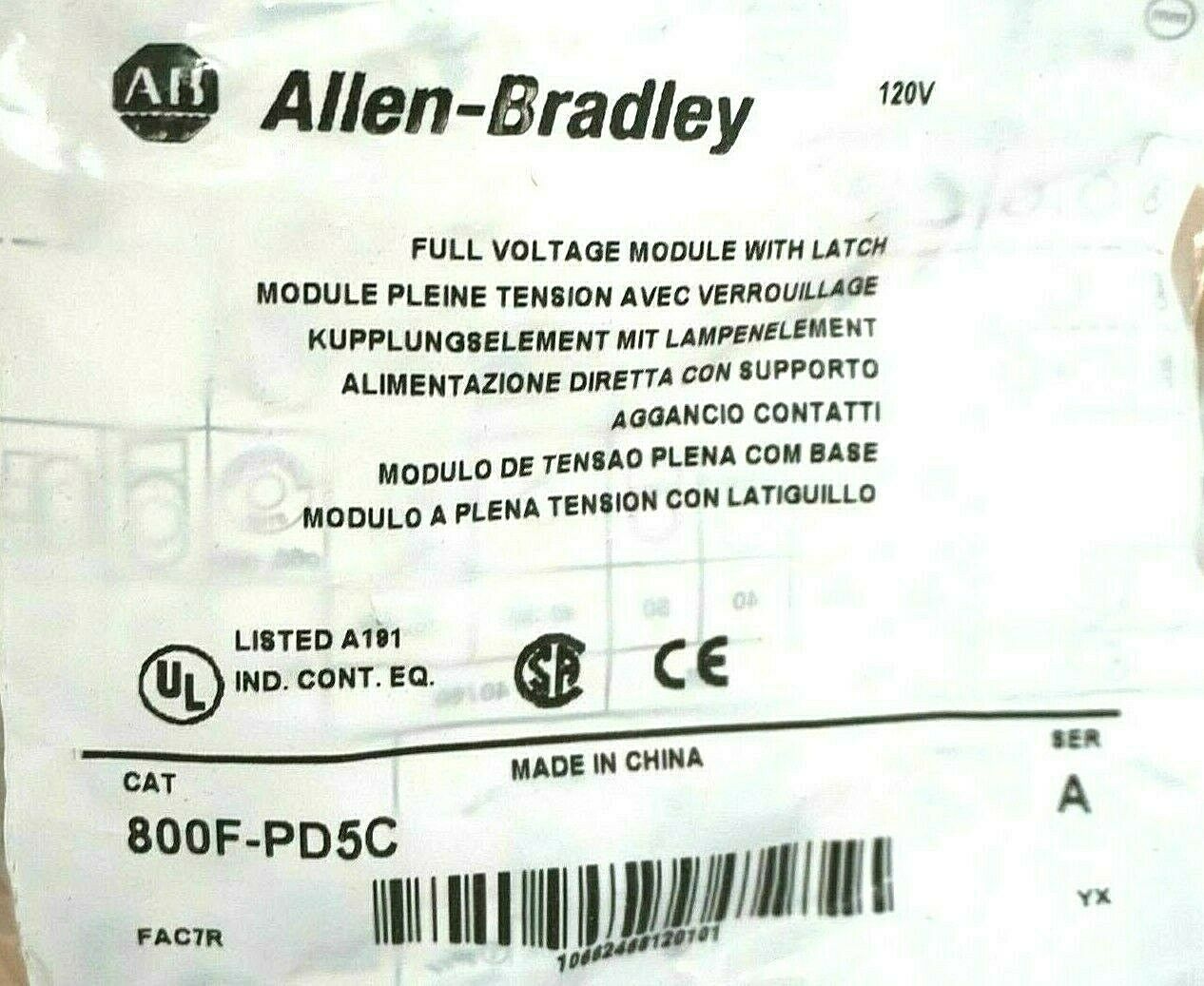 2 NEW ALLEN BRADLEY 800F-PD5C FULL VOLTAGE MODULE SER.A 800FPD5C - SB ...