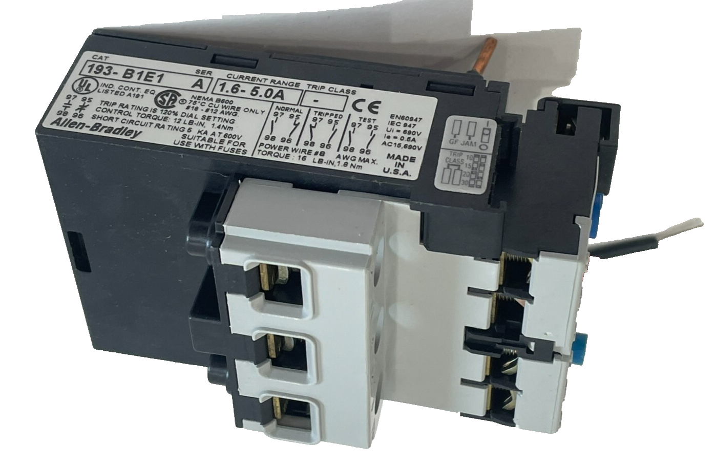 A / B 193-B1E1 OVERLOAD RELAY SER. A RANGE 1.6-5.0A 193B1E1 NEW ...