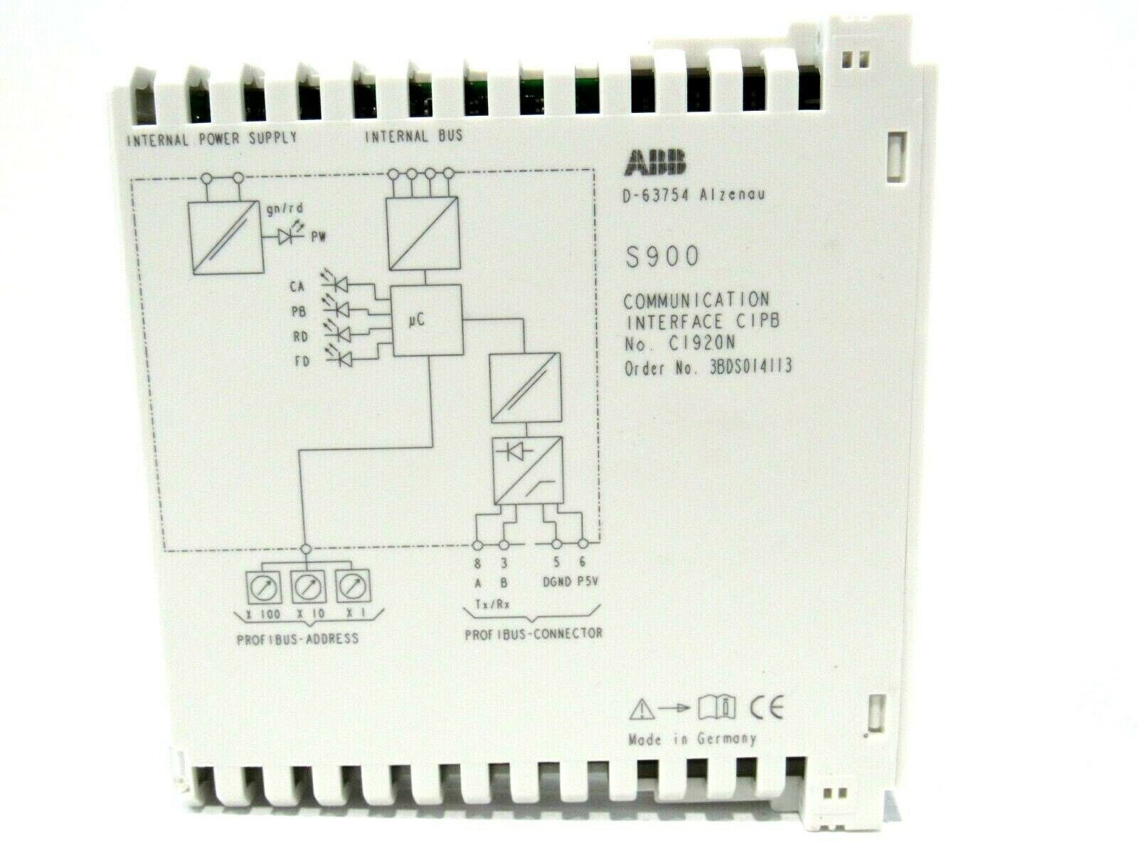 NEW ABB S900 C1920N COMMUNICATION INTERFACE MODULE 3BDS014113 - SB ...