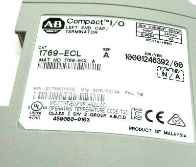 NEW ALLEN BRADLEY 1769-ECL LEFT END / CAP TERMINATOR SER.A 1769ECL - SB ...