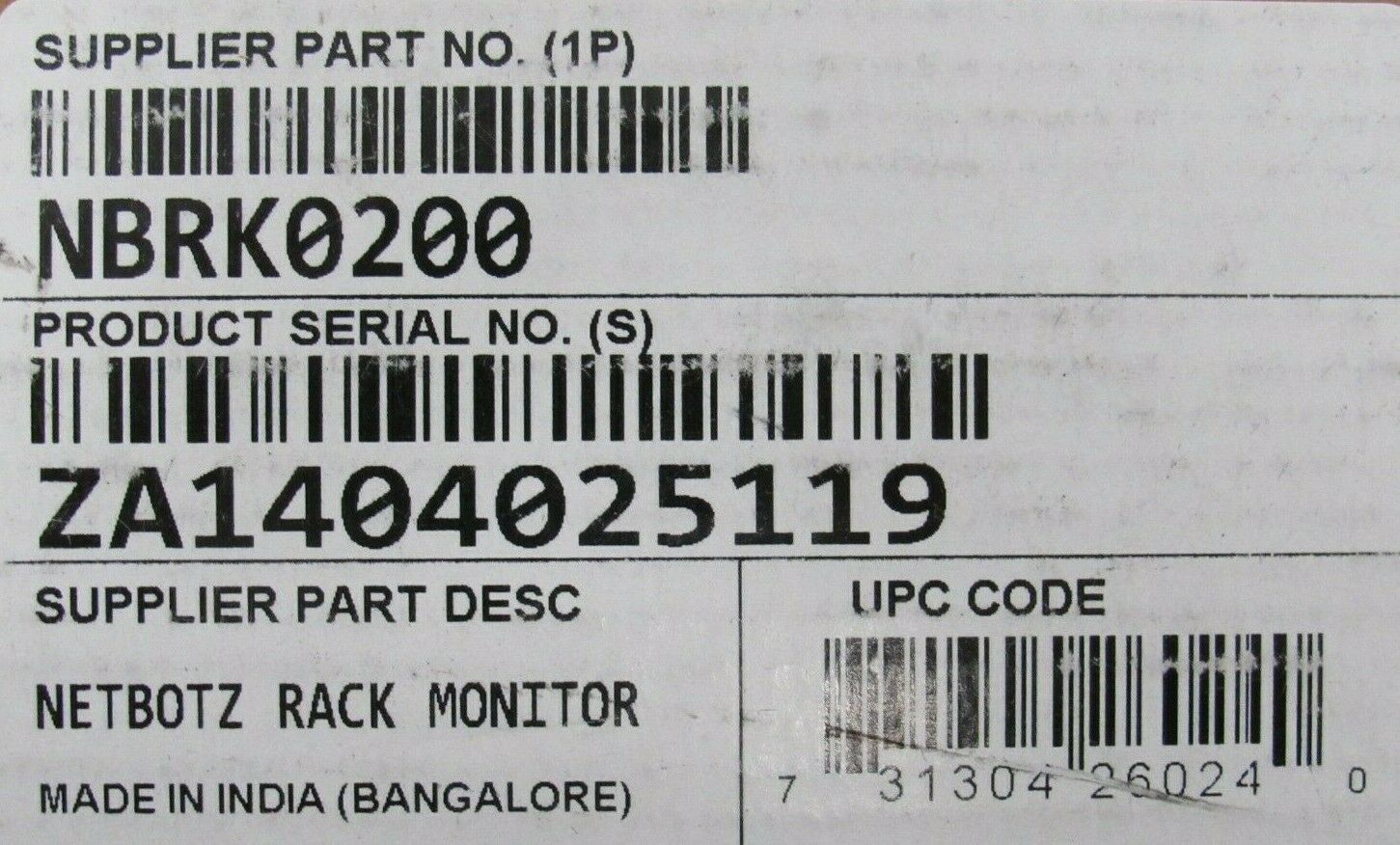 NEW APC NBRK0200 NETBOTZ RACK MONITOR 200 - SB Industrial Supply, Inc.