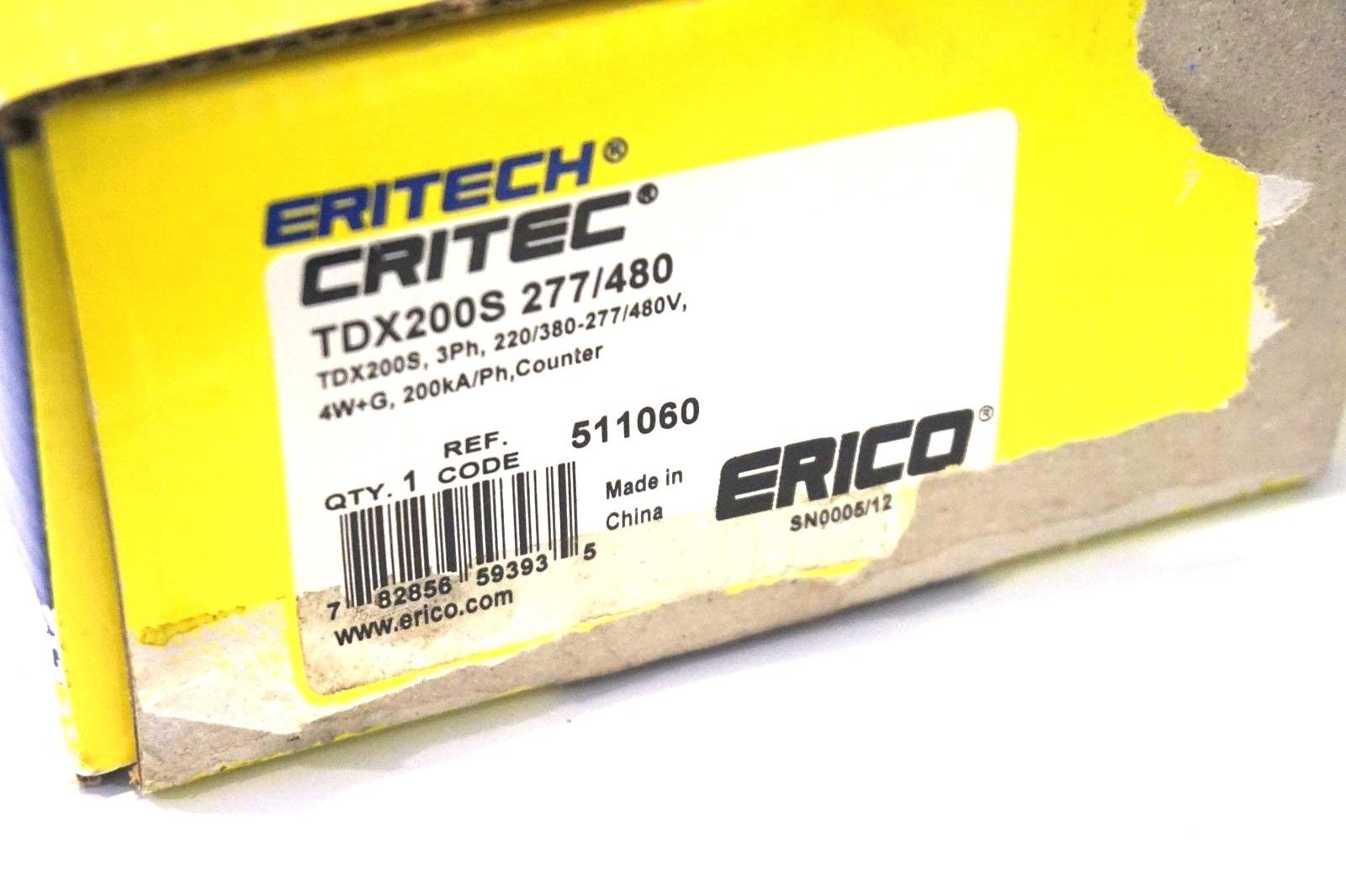 NEW ERICO ERITECH CRITEC TDX200S 277/480 SURGE SUPRESSOR 200KA / PH ...